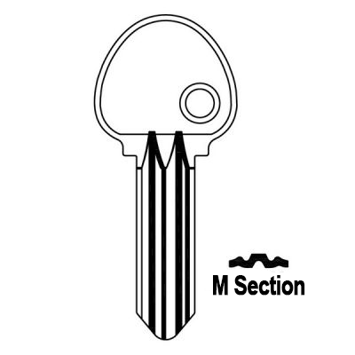 Ingersoll Cylinder Key Blank - M Section - Ingersoll Locks